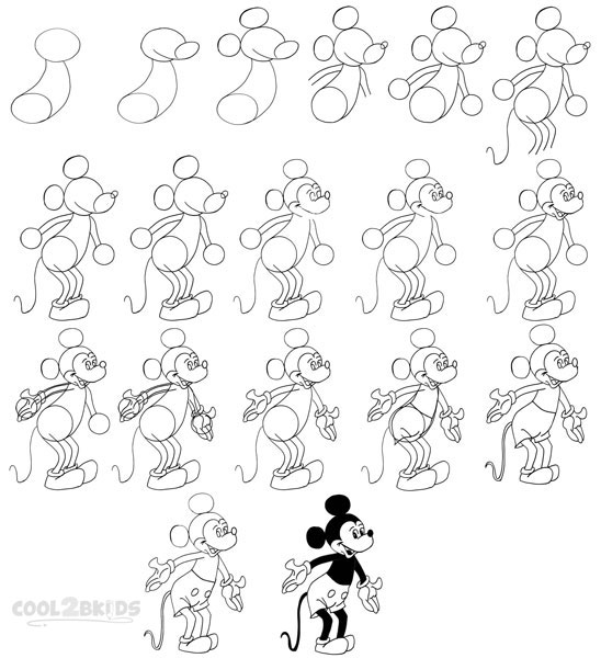 How To Draw Mickey Mouse Step By Step Pictures Cool2bKids