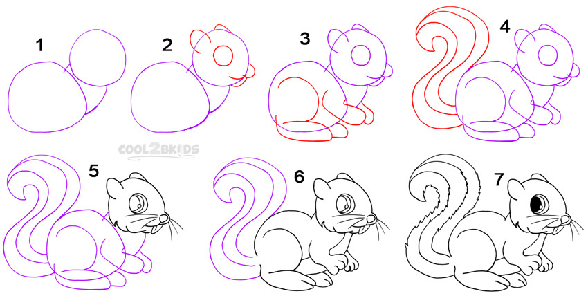 How To Draw A Squirrel Step By Step Pictures Cool2bKids