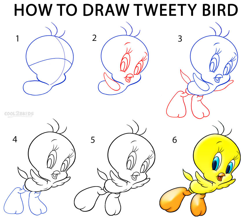 How To Draw Tweety Bird Step By Step Pictures Cool2bKids