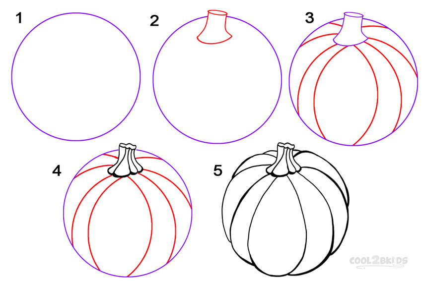 How To Draw A Pumpkin Step By Step Pictures 