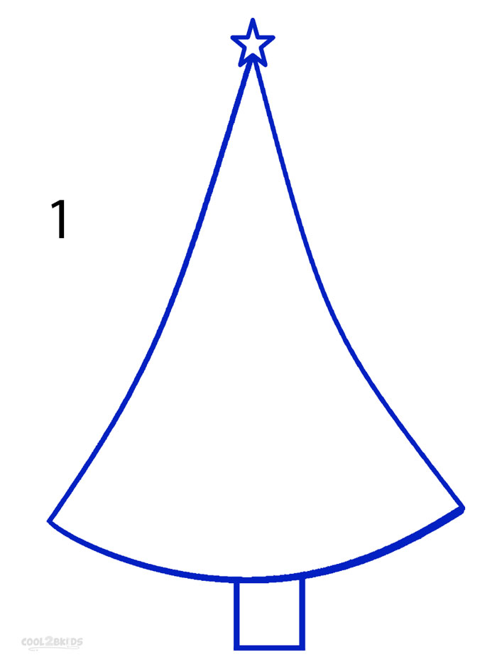 How To Draw A Christmas Tree Step By Step Pictures 