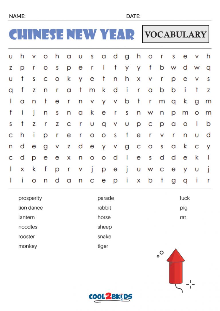 Printable New Years Word Search - Cool2bKids