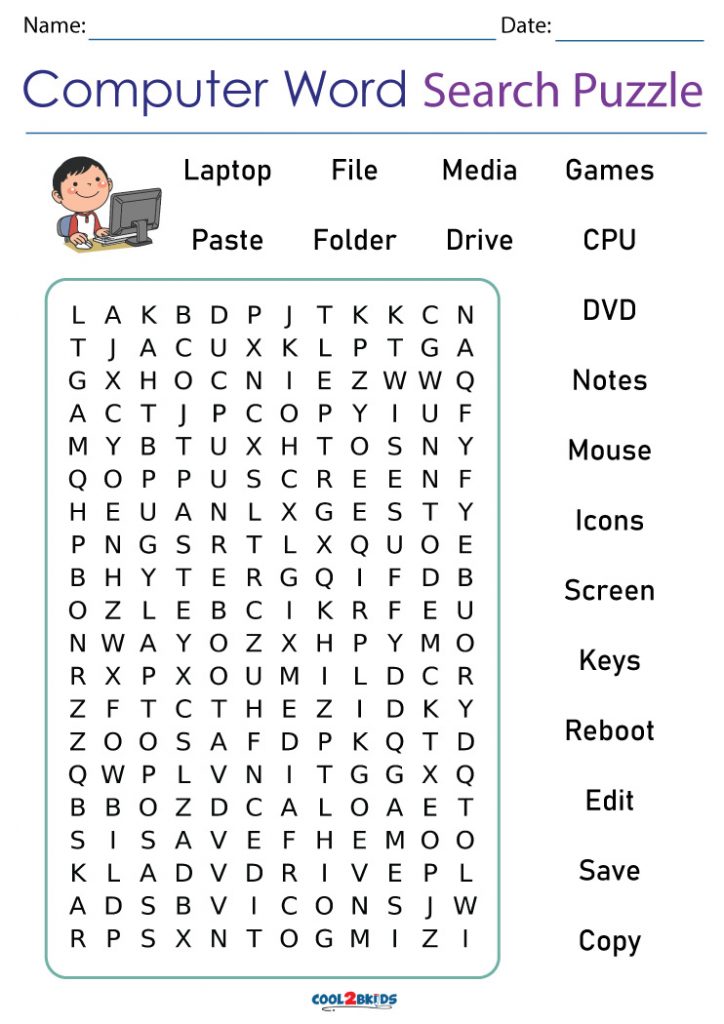 Printable Computer Word Search Cool2bKids