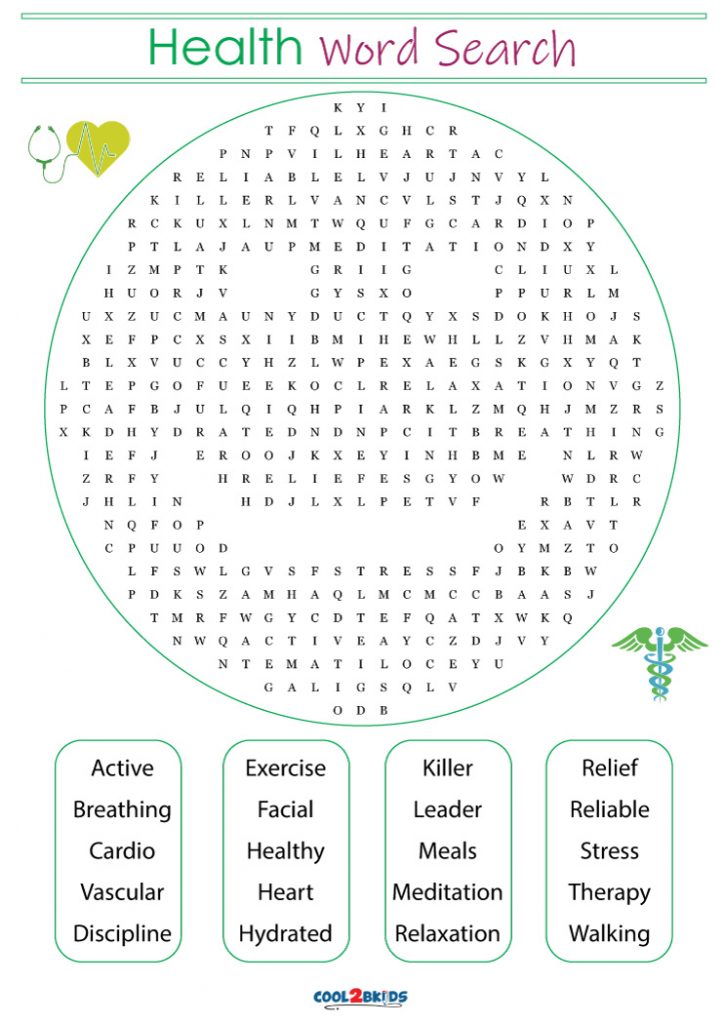 Printable Health Word Search Cool2bKids printable-health-word-search-cool2bkids