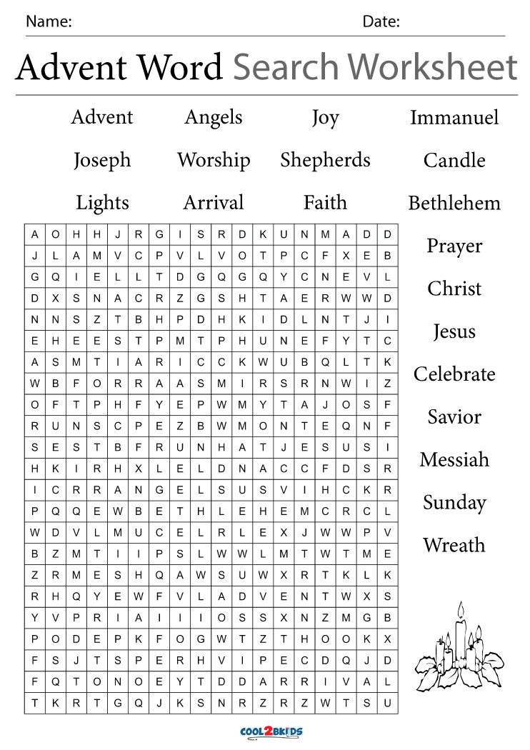 Printable Advent Word Search - Cool2bKids