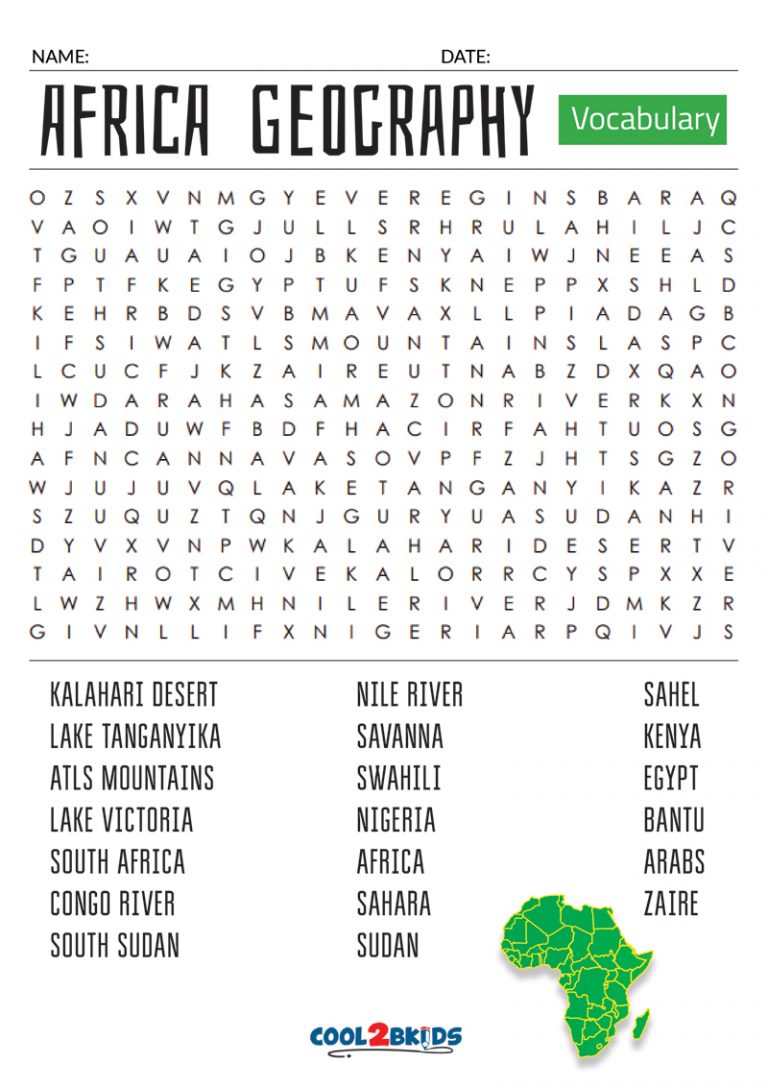 Printable Geography Word Search - Cool2bKids