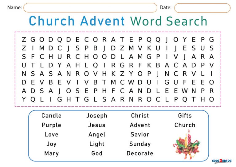 Printable Advent Word Search - Cool2bKids