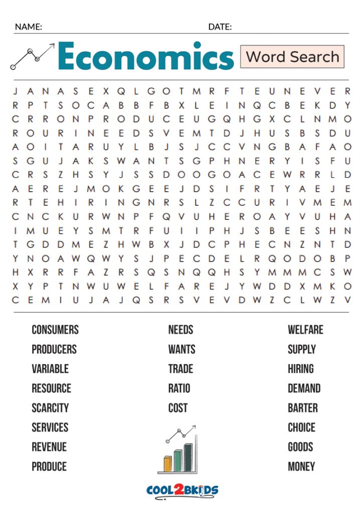 Printable Economics Word Search - Cool2bKids