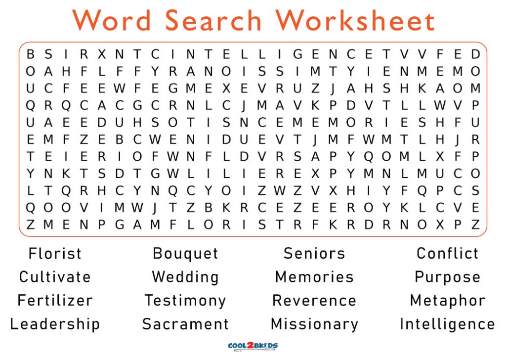 Printable Word Searches For Seniors Cool2bKids