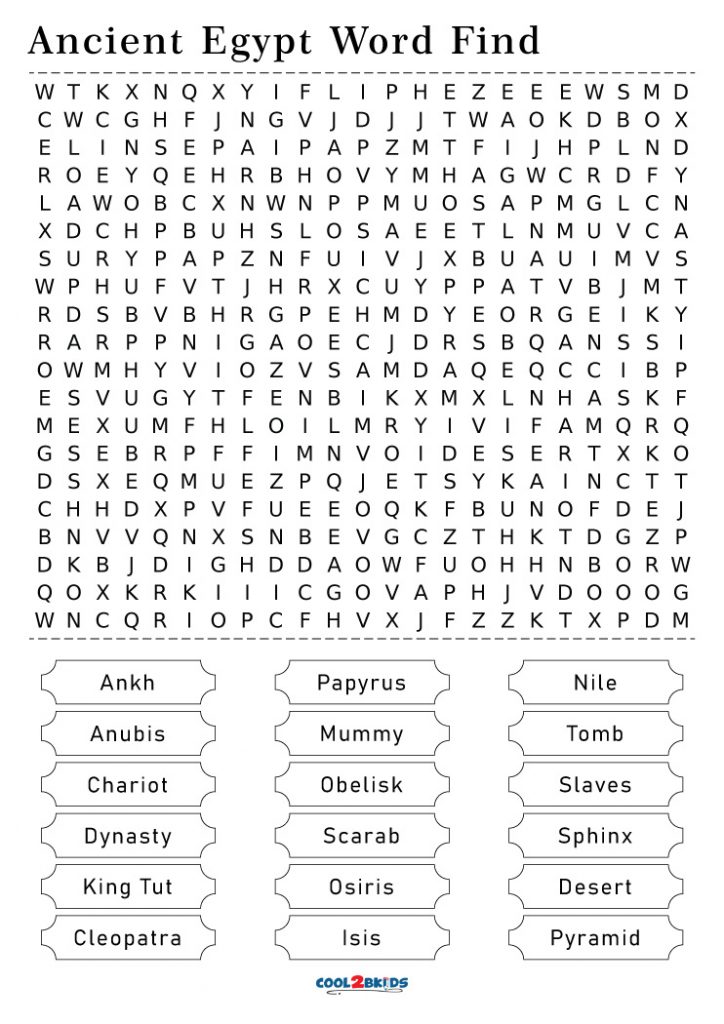 Printable Ancient Egypt Word Search