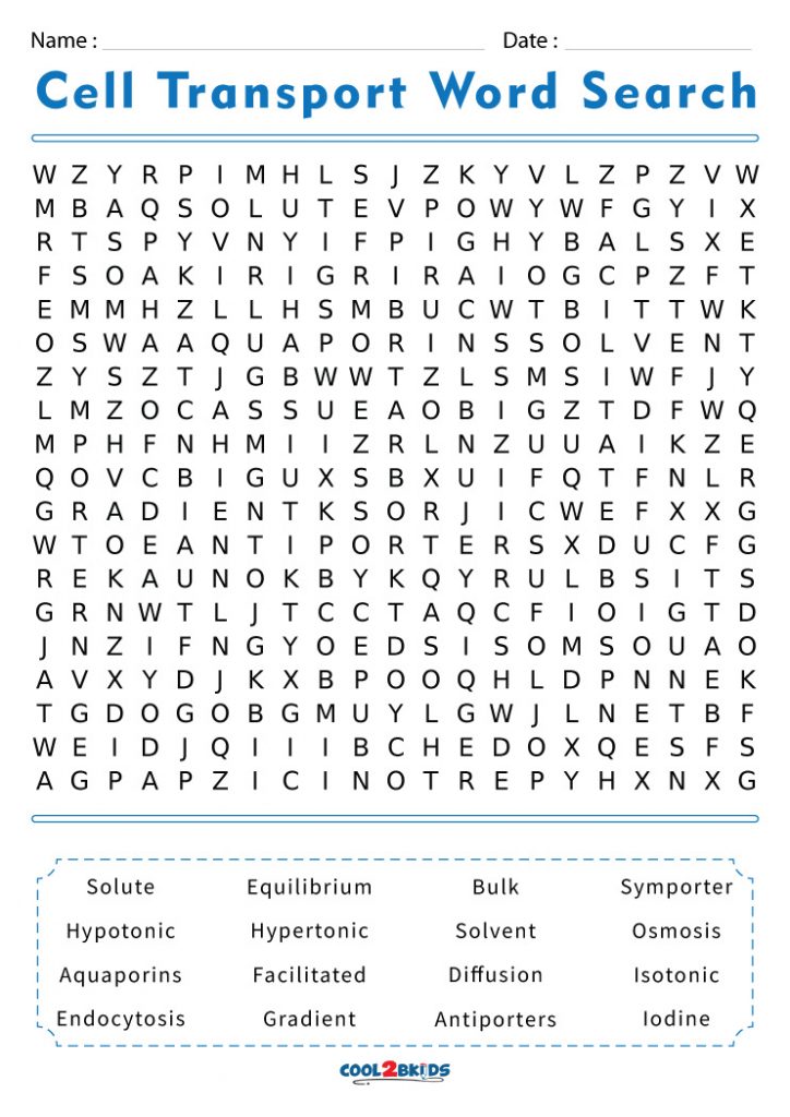 Printable Cell Word Search Printable Cell Word Search