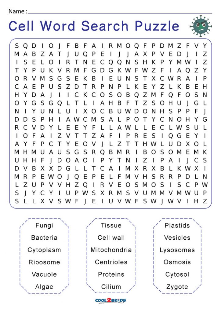 Printable Cell Word Search printable-cell-word-search
