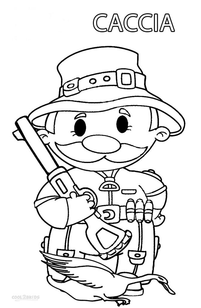 Caccia da Colorare - Disegni per Bambini da Stampare