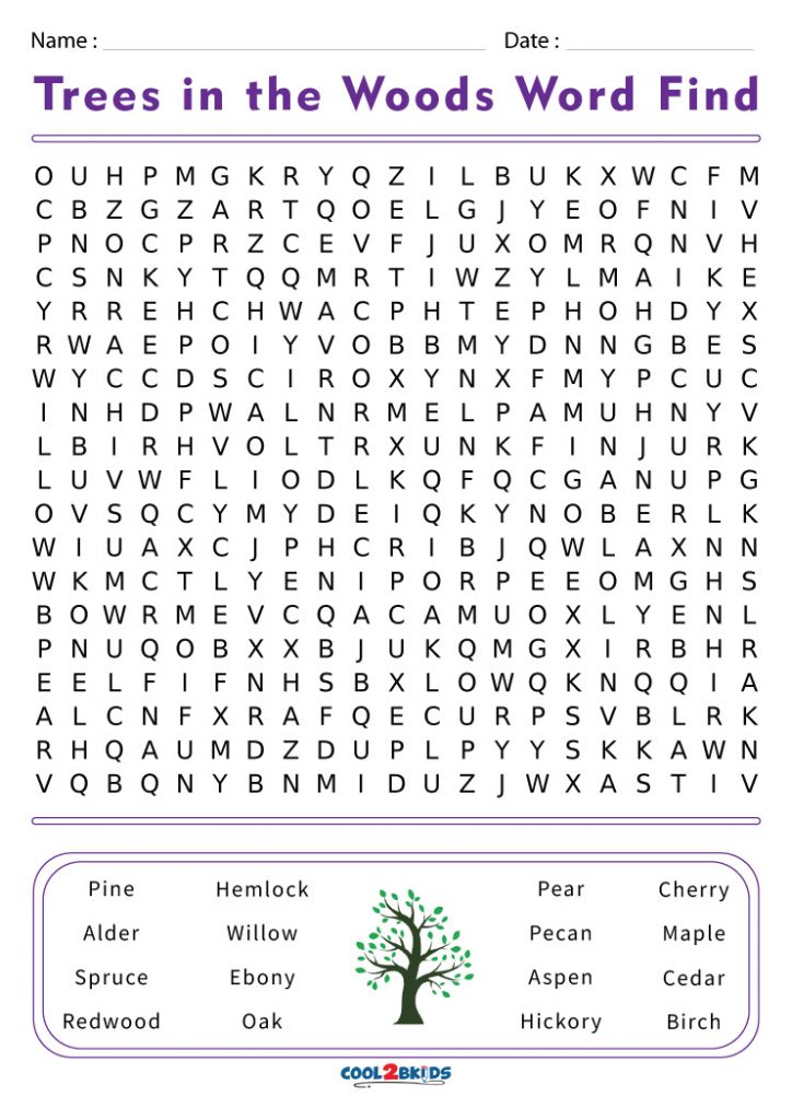 Printable Trees Word Search