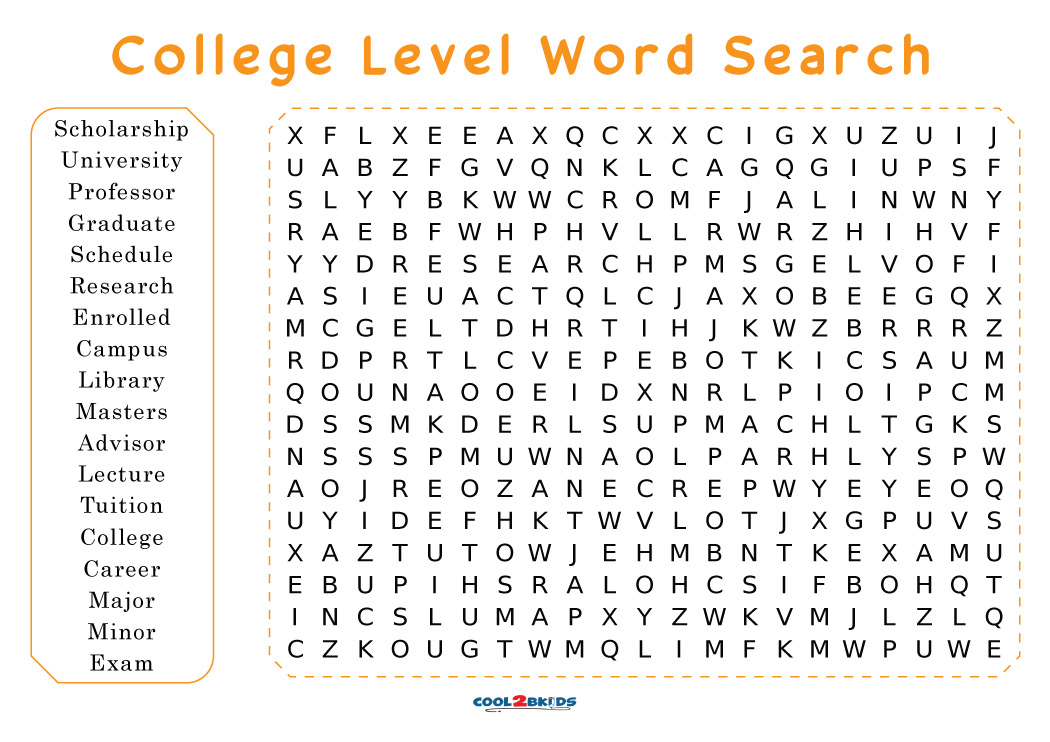 Printable College Word Search printable-college-word-search