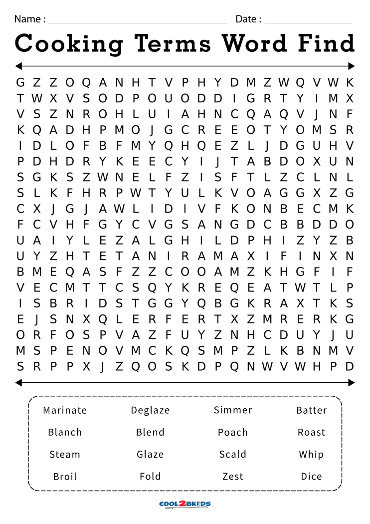 Printable Cooking Word Search printable-cooking-word-search