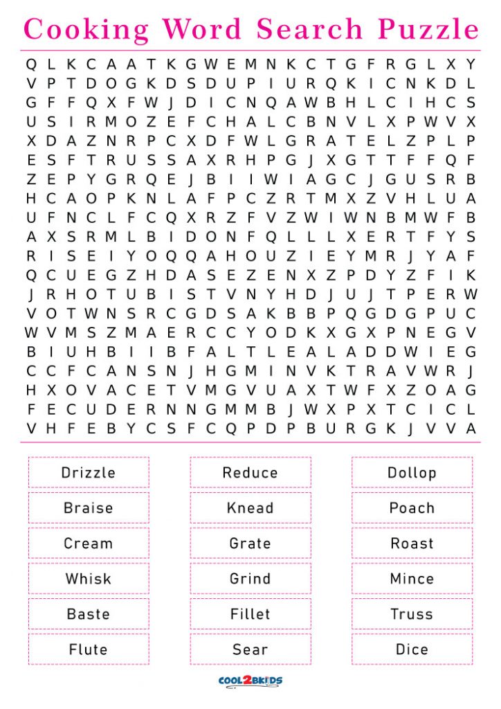 Printable Cooking Word Search printable-cooking-word-search