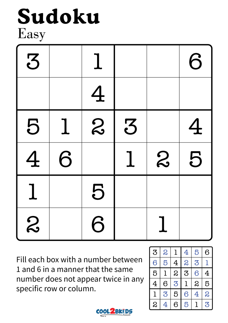 Sudoku Puzzles Printable 6x6 Printable Crossword Puzz - vrogue.co Sudoku Puzzles Printable 6x6 Printable Crossword Puzz - vrogue.co