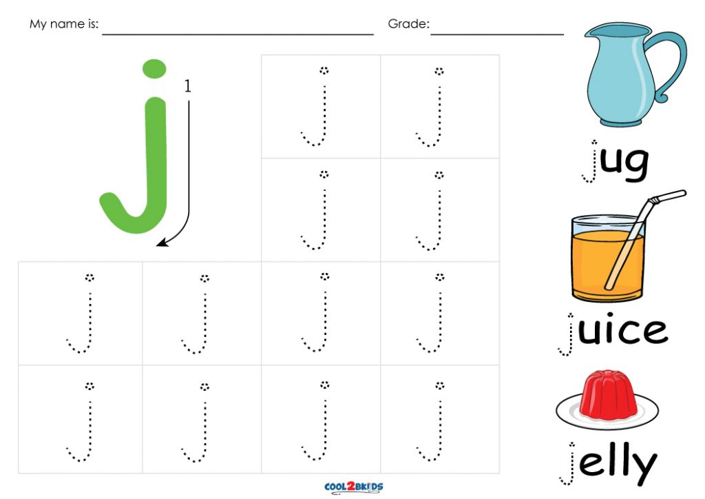 Free Printable Letter J Tracing Worksheets