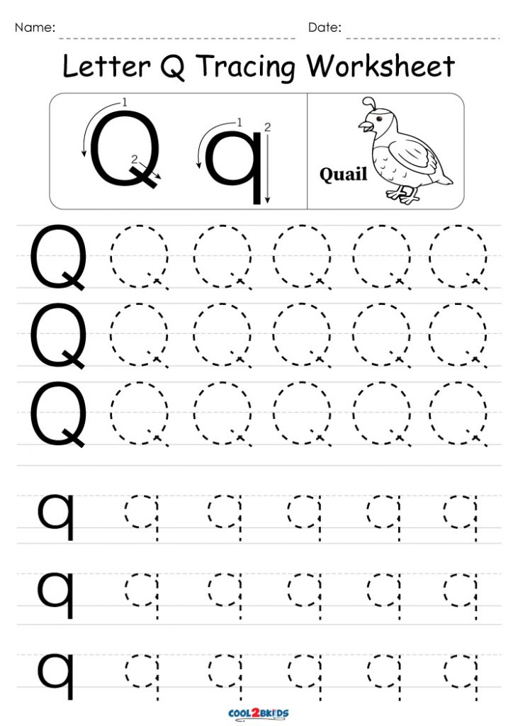 Free Printable Letter Q Tracing Worksheets